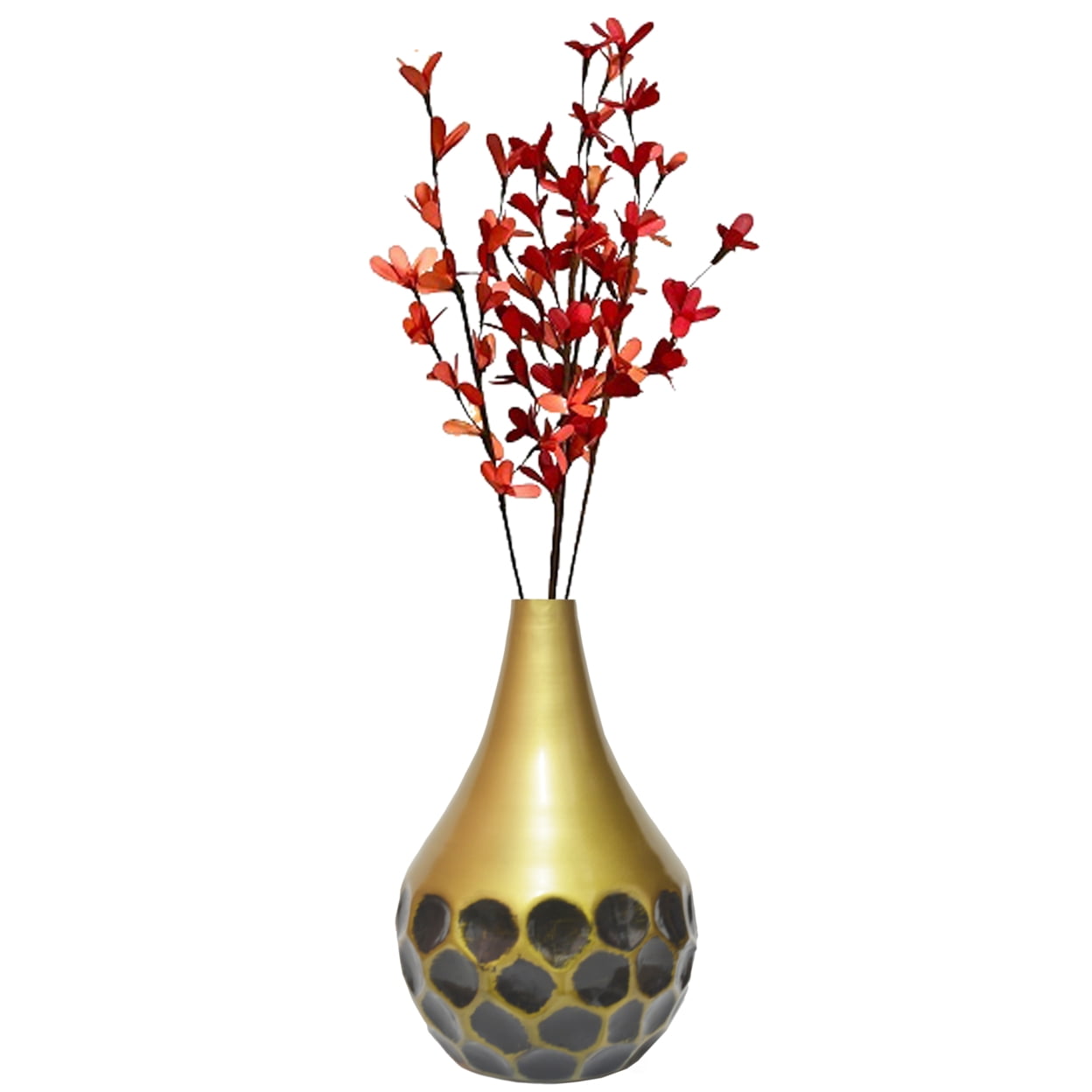 Decorative Modern Teardrop Shape Table Flower Vase with Black Honeycomb ...