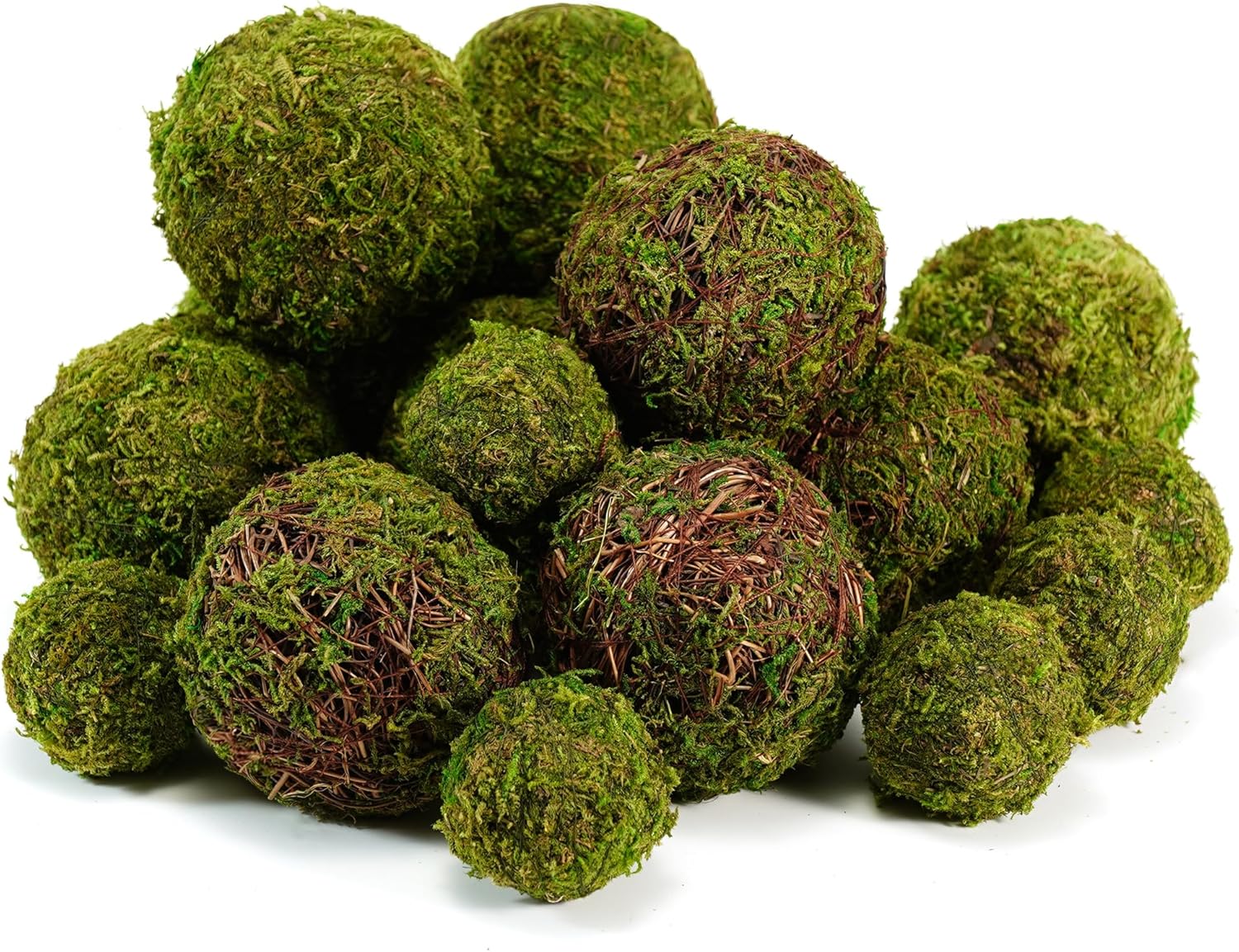 Decorative Moss Balls Set - 18pcs Fake Moss Balls for Bowl Fillers ...