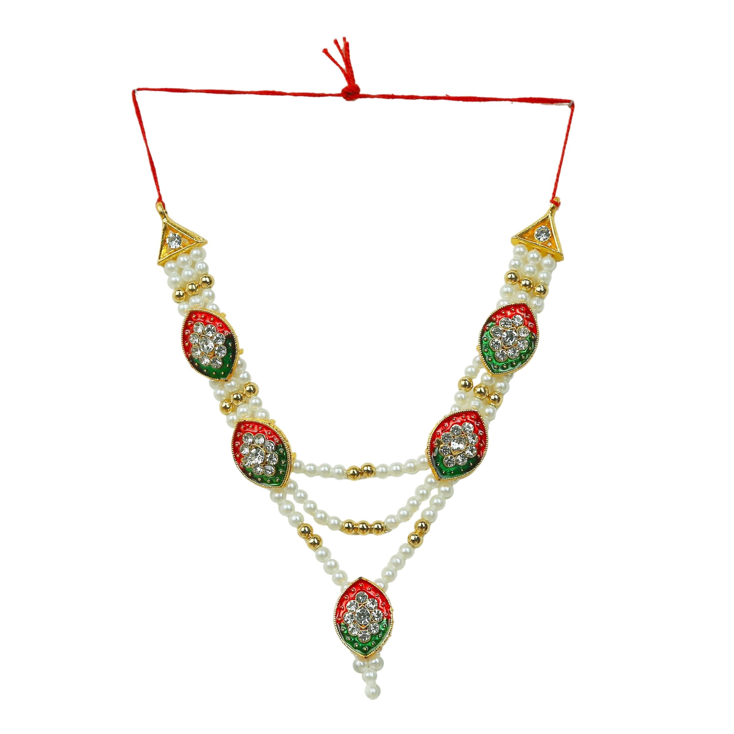 Decorative Moti Beads Mala Set for Laxmi Ganesh Devi Maa Radha Krishna ...