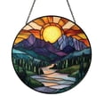 Decorative Mountain Range Stained Glass Suncatcher Window Hanging ...