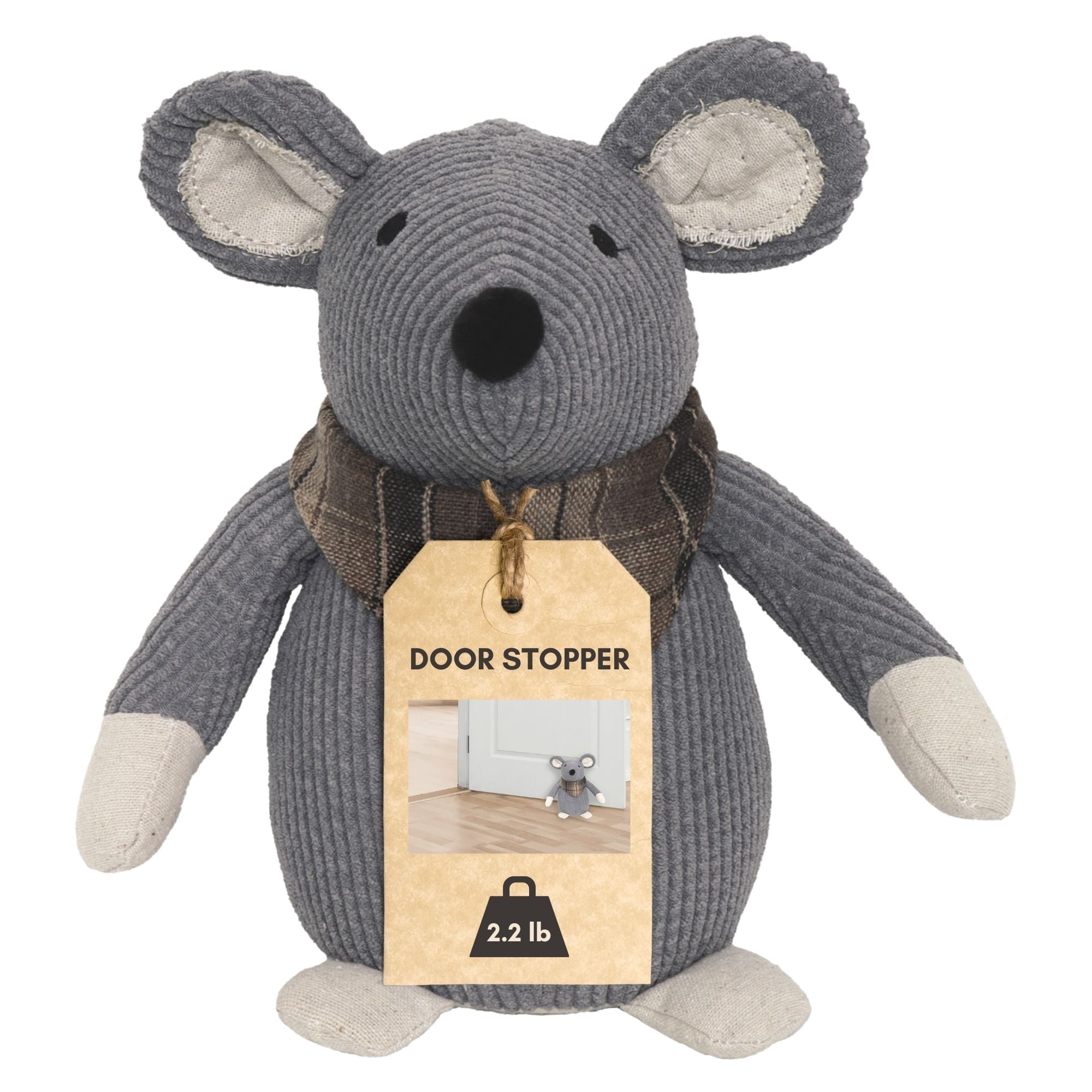 Decorative Mouse Door Stopper - Weighted Animal Doorstop, 2.3 lb ...