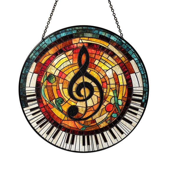 Decorative Music Stained Glass Suncatcher – Window Art1601 - Walmart.com