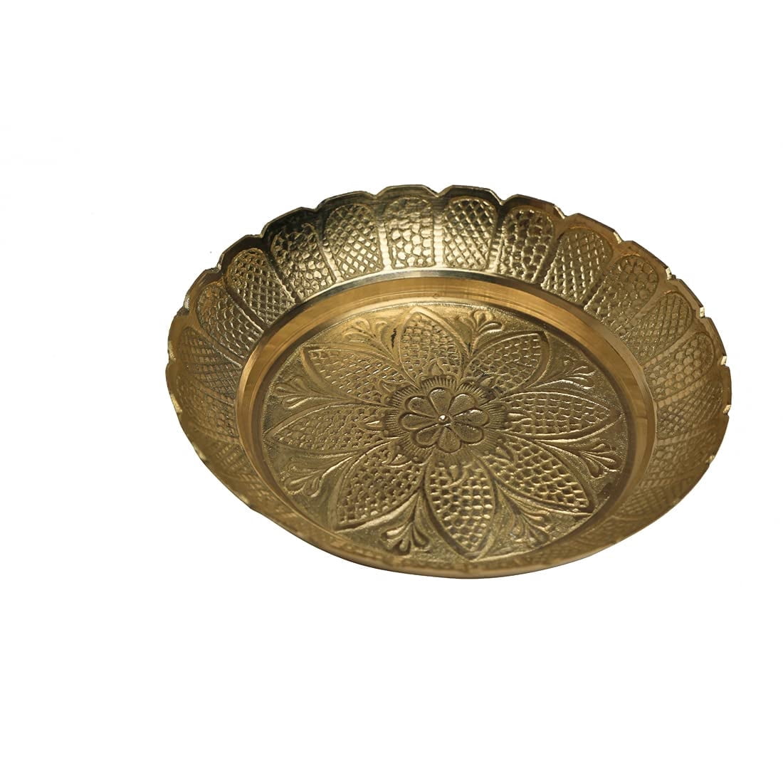 Decorative Nakshi Plate Brass Pooja Thali Prasad Plate Katori for Pooja ...