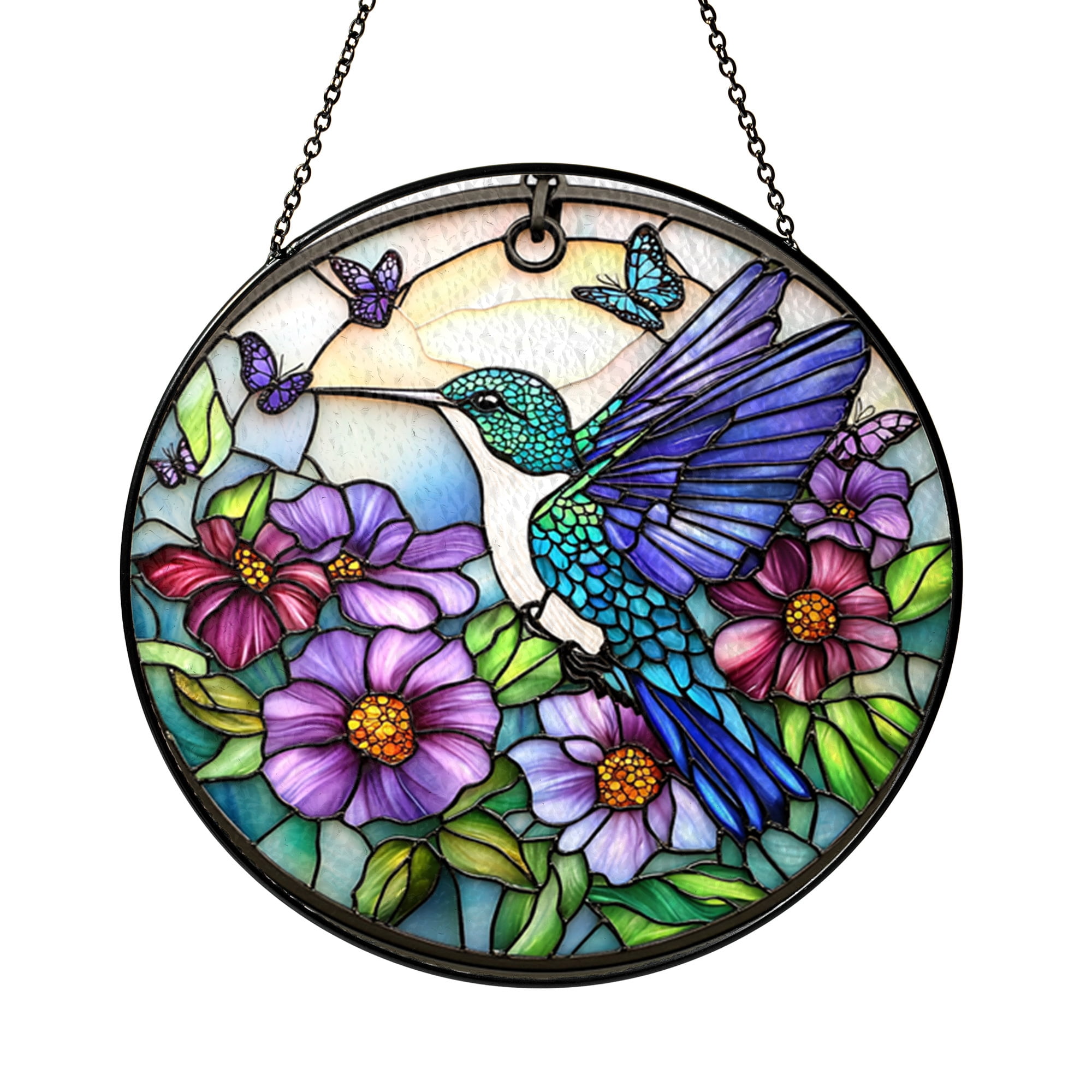 Decorative Nature Window Art – Hummingbird Floral Design - Walmart.com