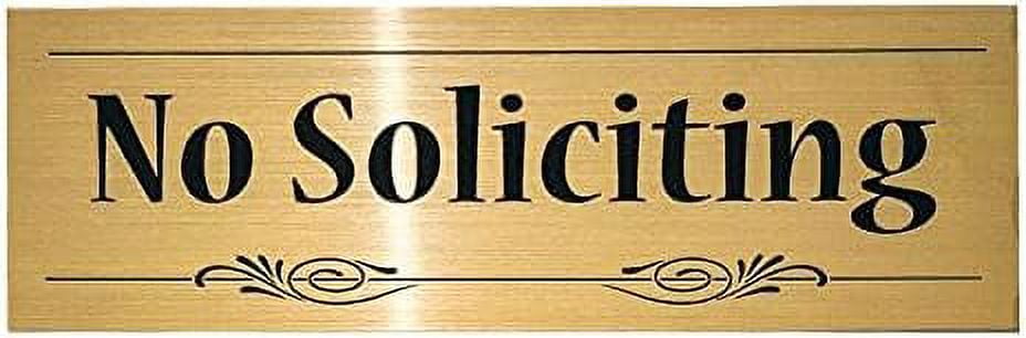 Decorative No Soliciting Sign (Brushed Gold) - Small - Walmart.com