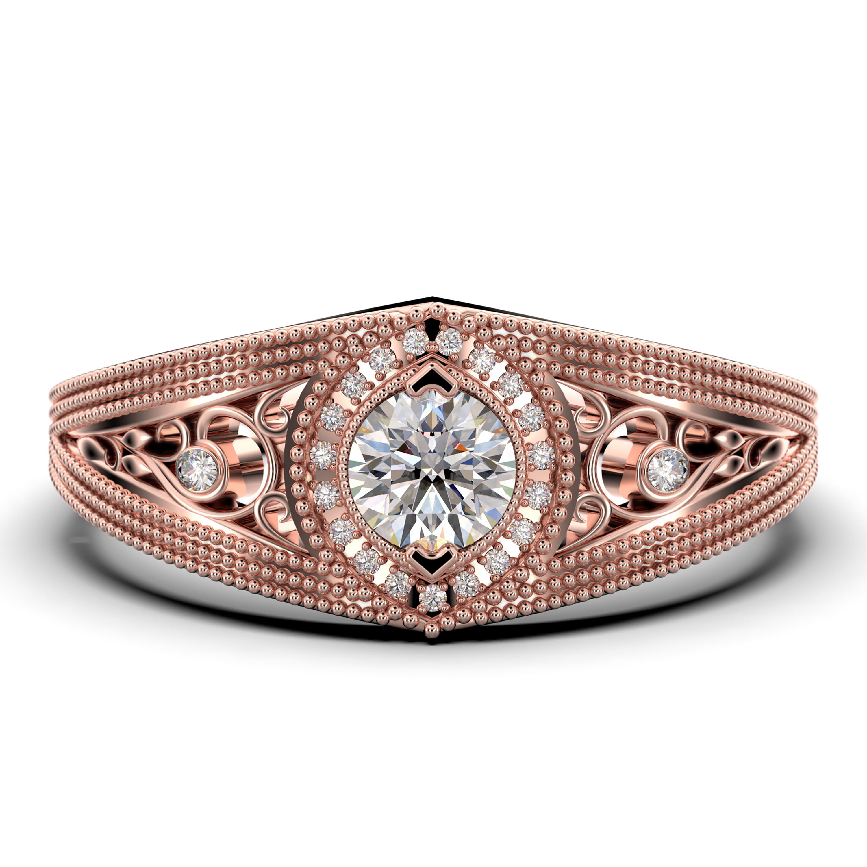 Decorative Ornament 1.25 Carat Round Cut Diamond Moissanite Engagement ...