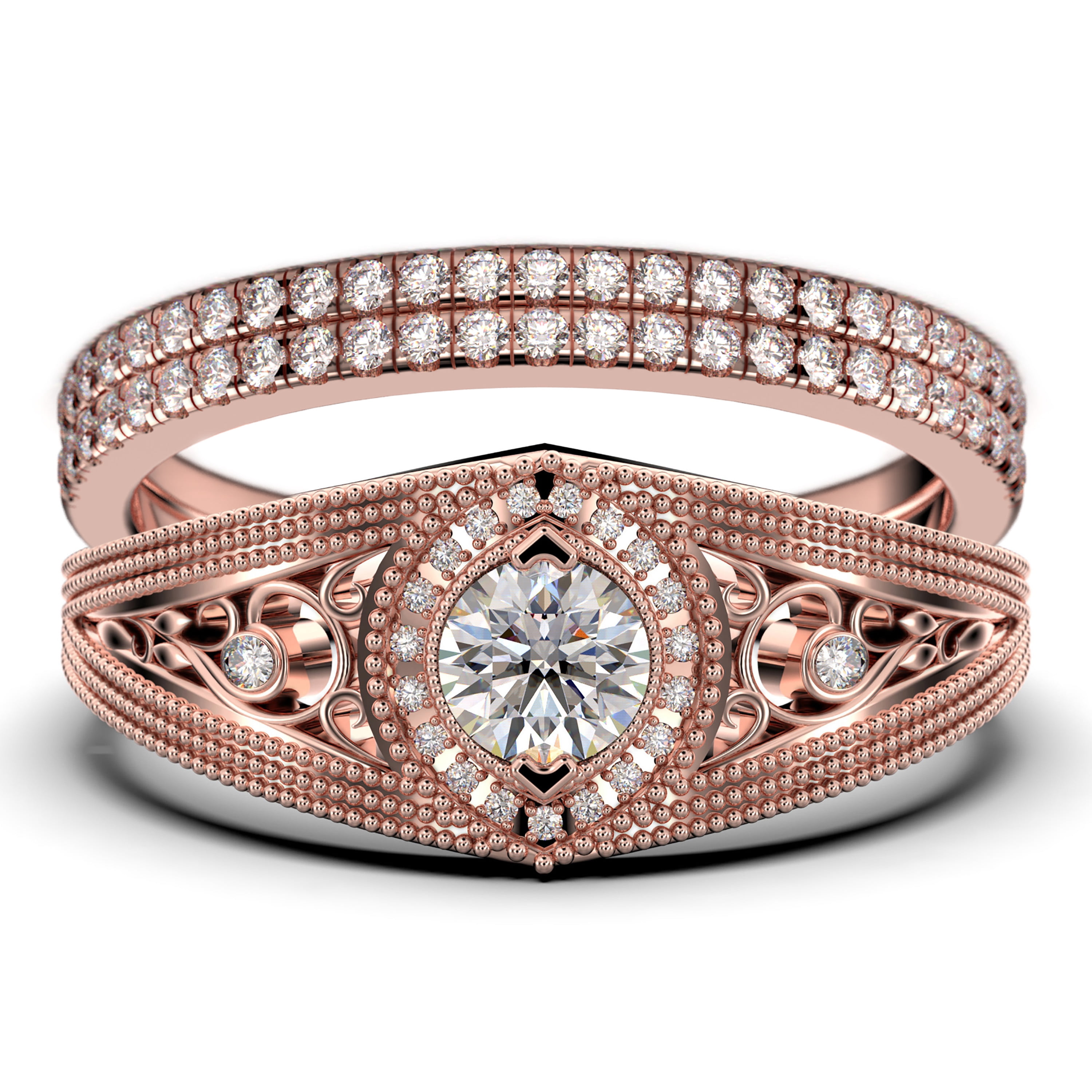 Decorative Ornament 2.25 Carat Round Cut Diamond Moissanite Engagement ...