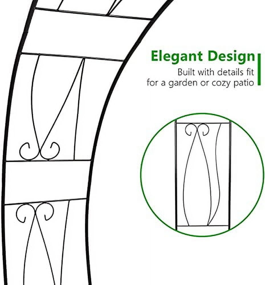 Decorative Outdoor Garden Arch Metal Wedding Arch Garden Arbor Black ...