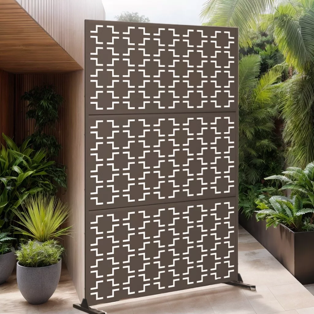 Decorative Outdoor Privacy Screen Panels with Stand for Garden Backyard ...