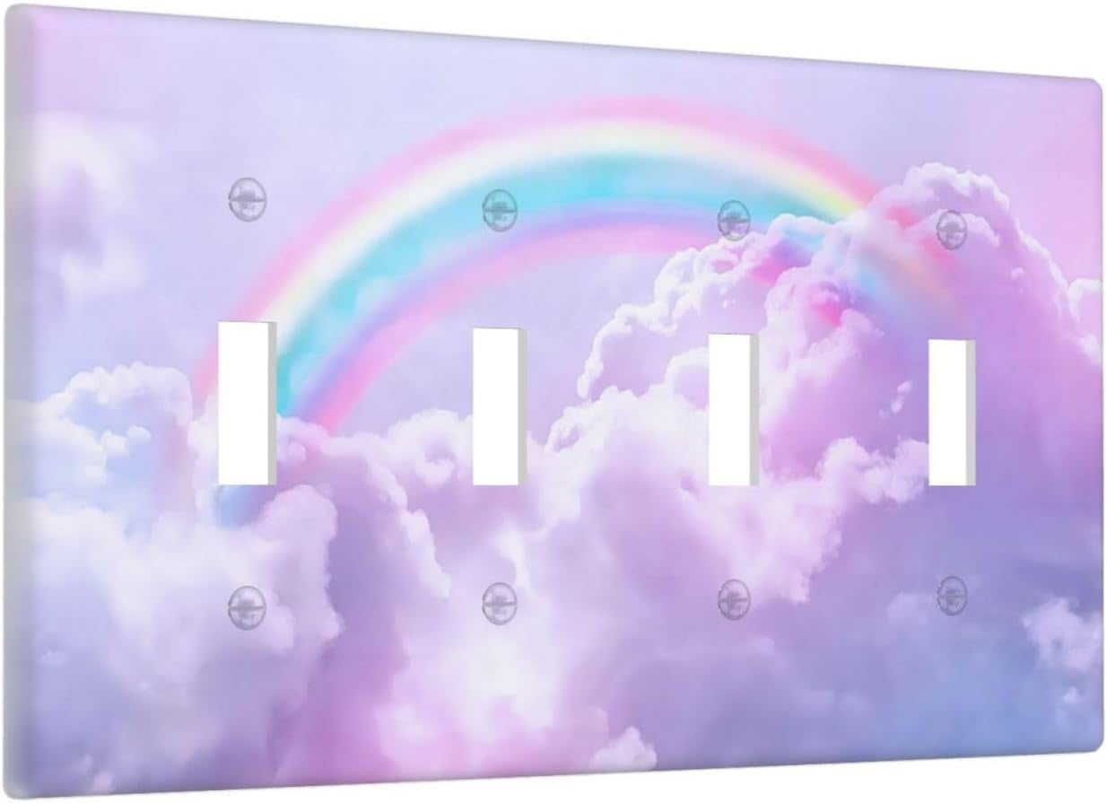 Decorative Outlet Covers Butterfly on Blue Daisy Flower Floral Golden ...