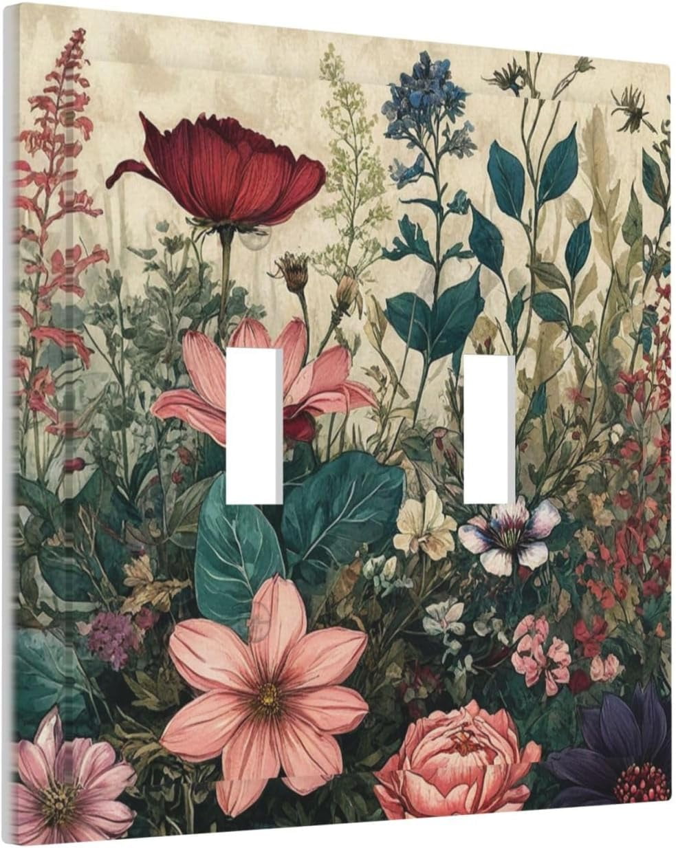 Decorative Outlet Covers Butterfly on Blue Daisy Flower Floral Golden ...