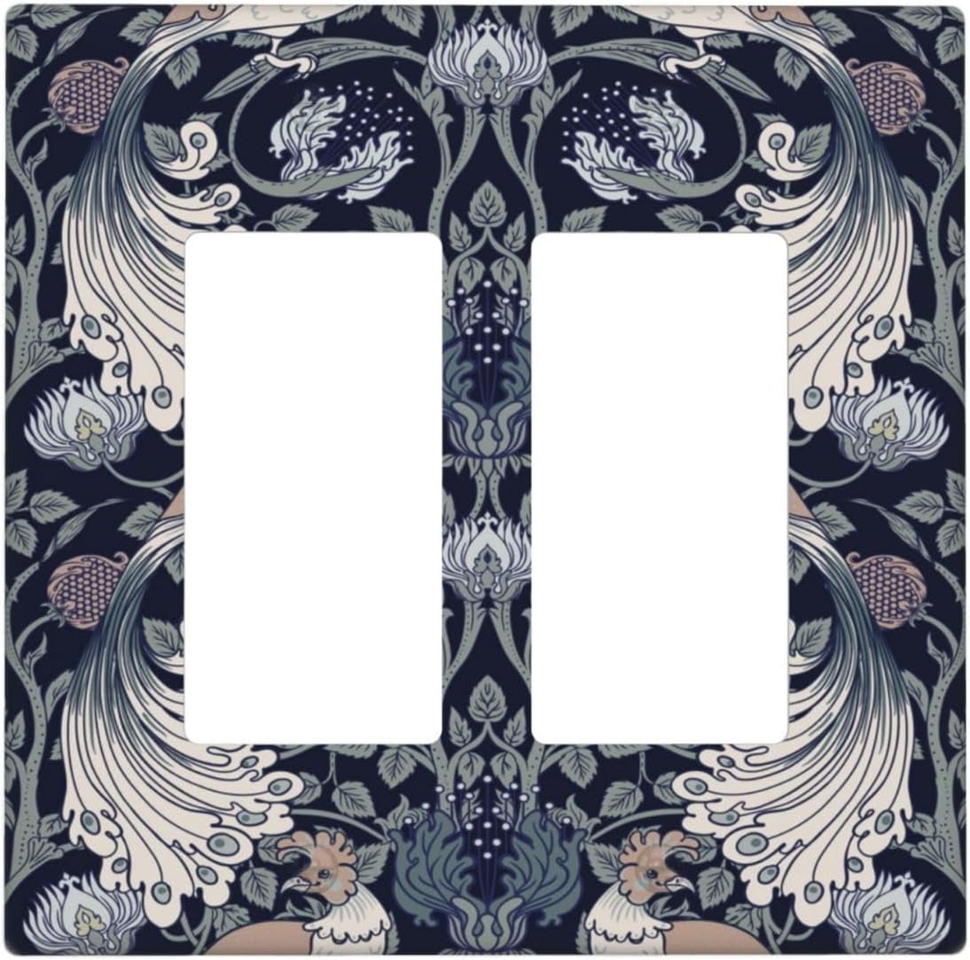 Decorative Outlet Covers Butterfly on Blue Daisy Flower Floral Golden ...