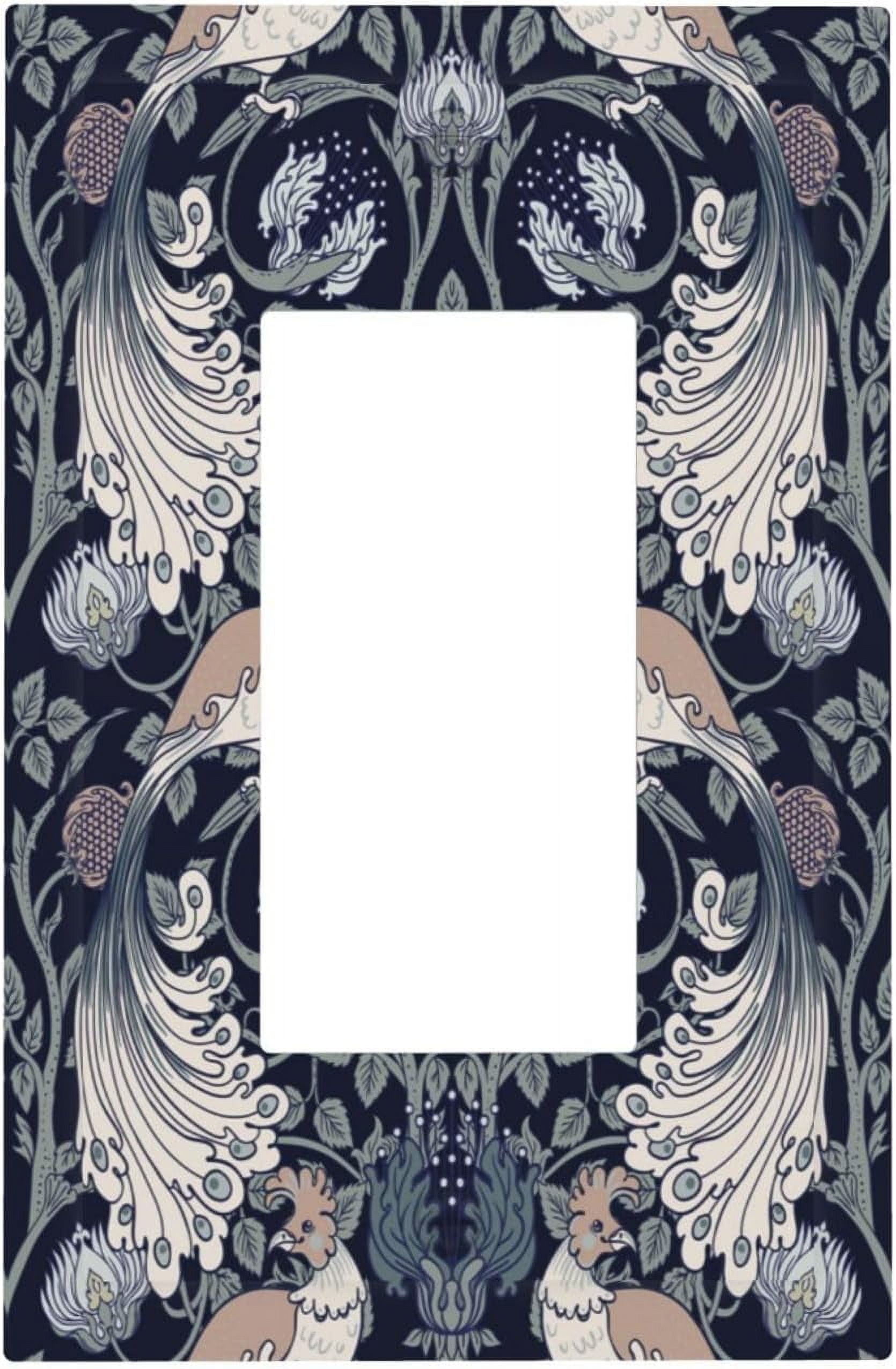 Decorative Outlet Covers Butterfly on Blue Daisy Flower Floral Golden ...