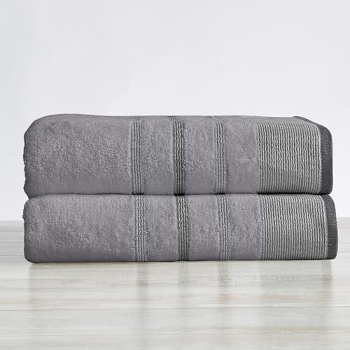 Decorative Oversized Bath Sheet Set - Luxury Cotton 2 Pack 68x35 Extra ...