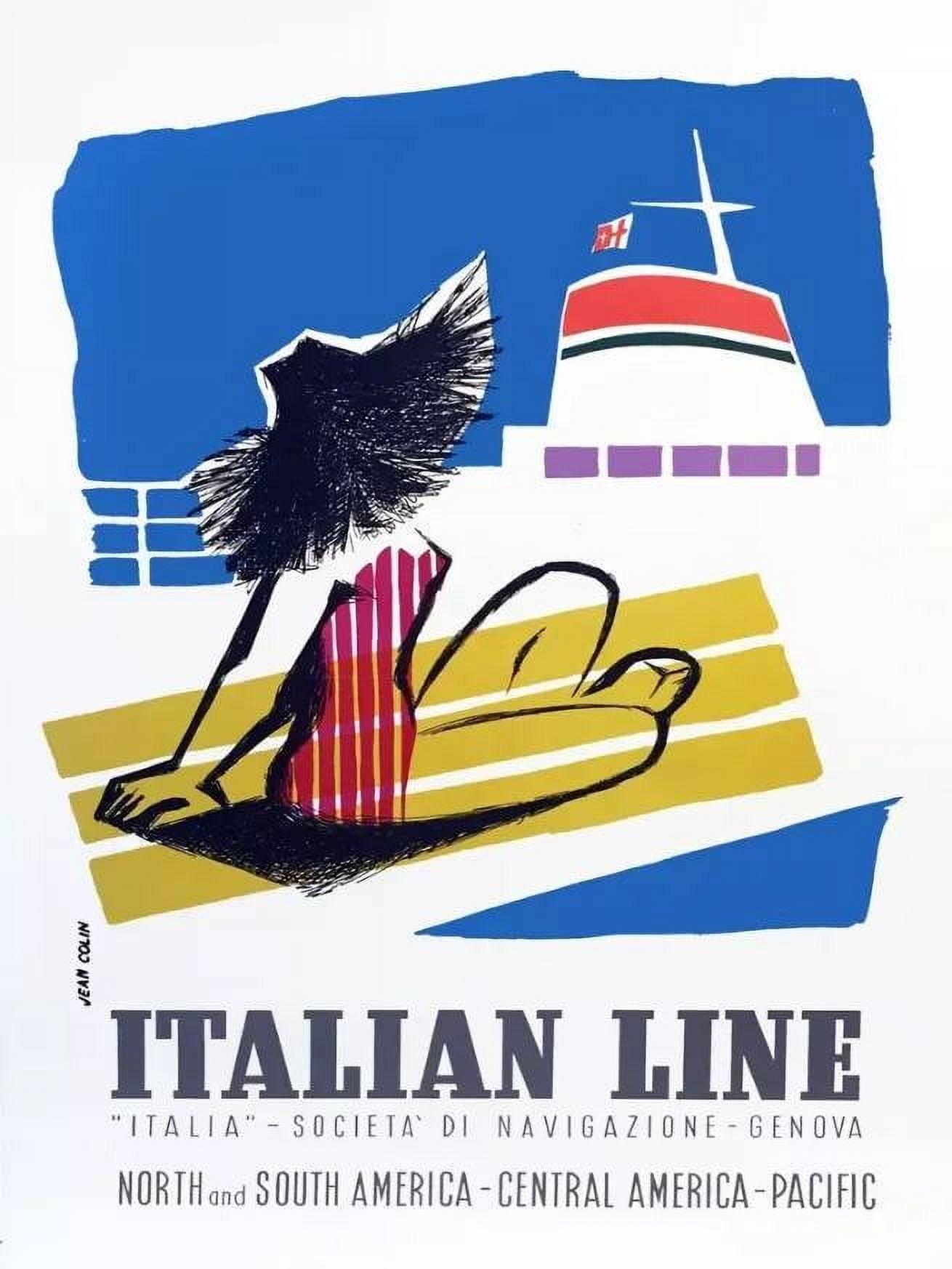 Decorative POSTER.Home room Interior art design.Italian Line Cruise ...