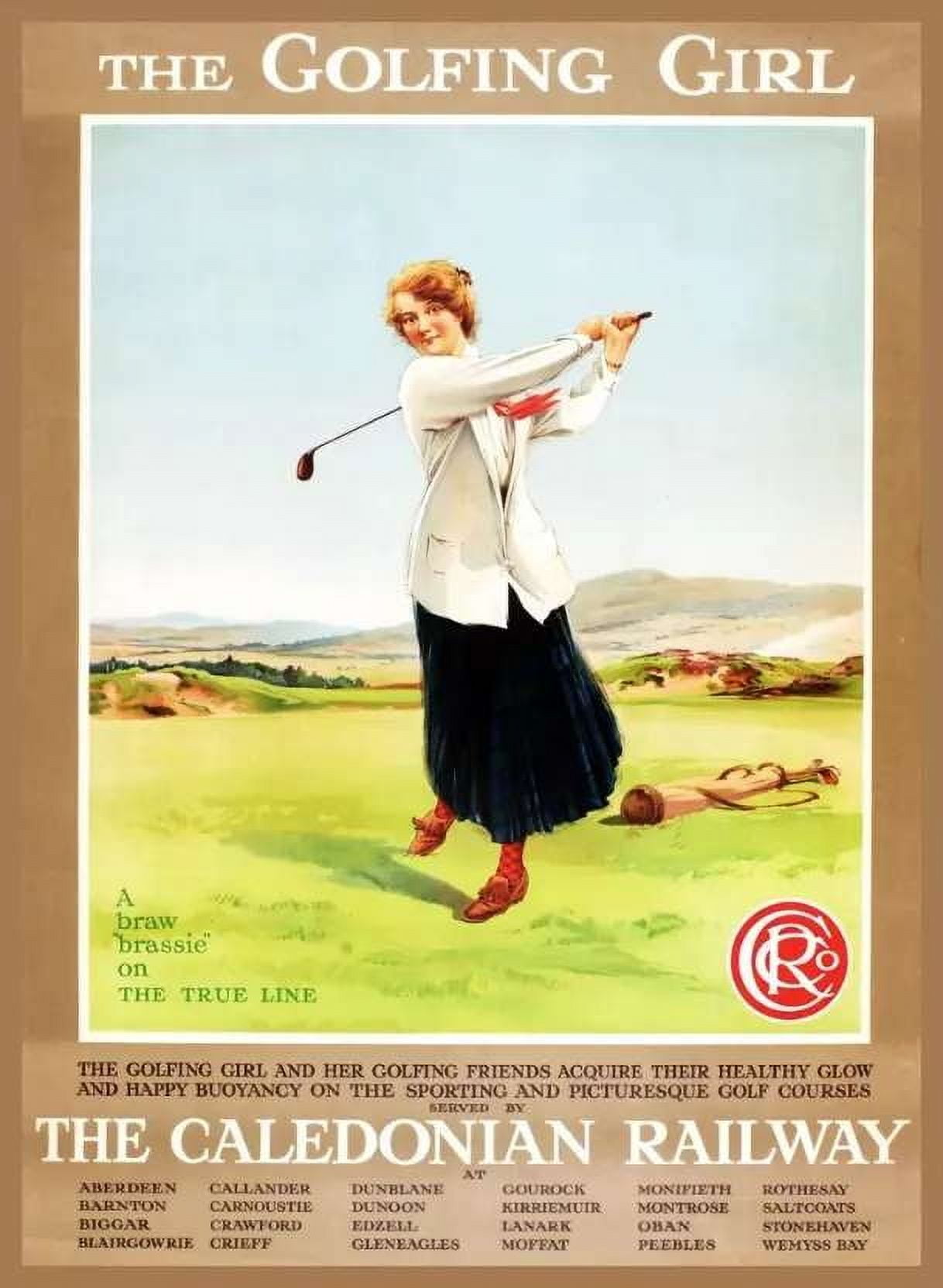 Decorative POSTER.Home room Interior art design.The Golfing girl ...