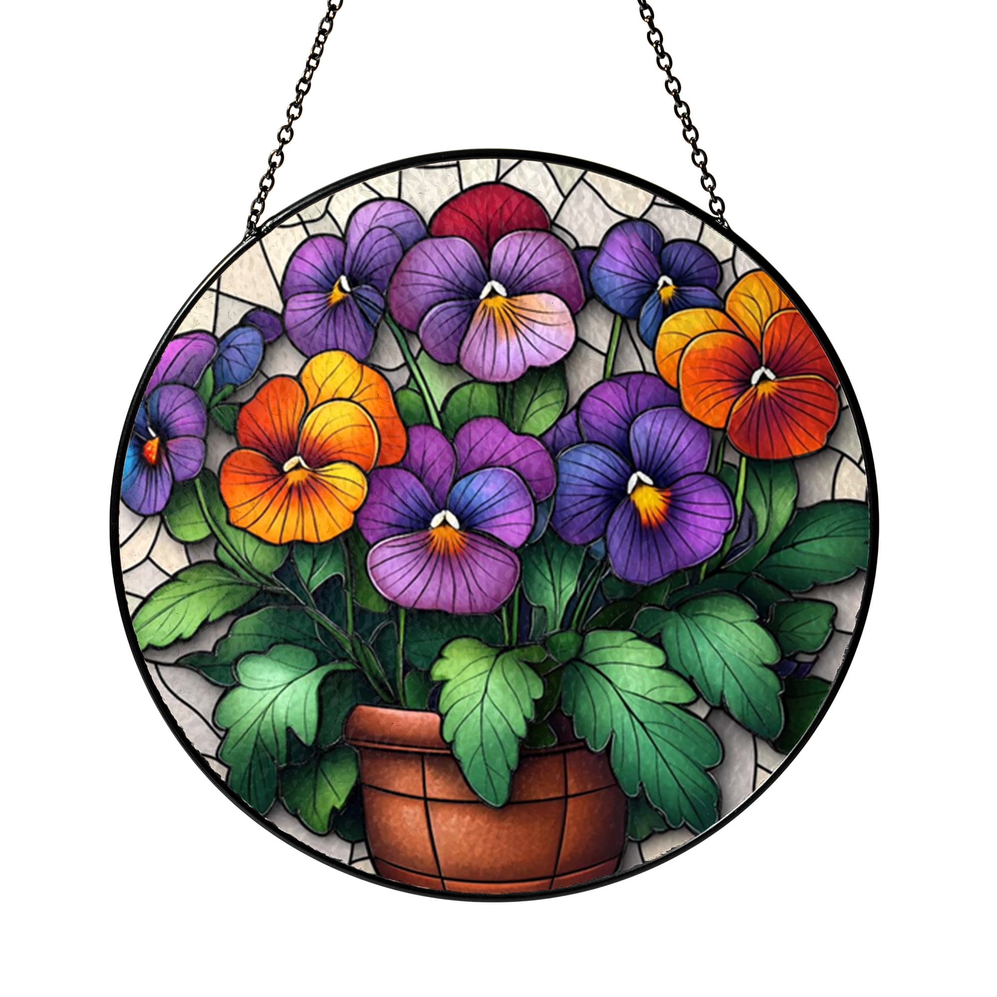 Decorative Pansy Stained Glass Suncatcher – Window Art1701 - Walmart.com