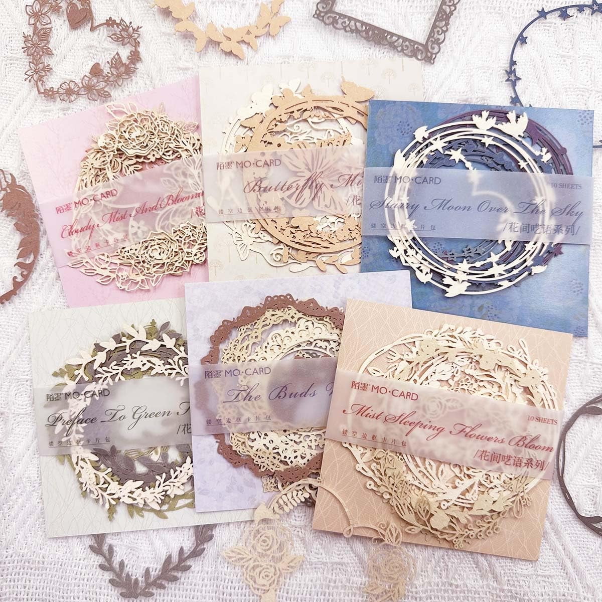 Decorative Paper Card,Flower Cut Outs Border Card for DIY Arts Crafts ...