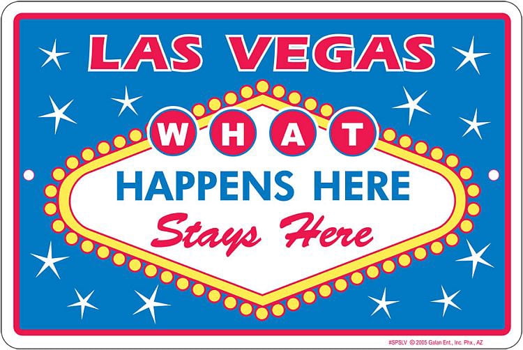 Decorative Parking Sign Las Vegas What Happens 8â€ x 12â€ Embossed ...