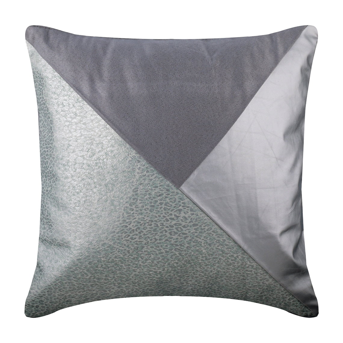 Decorative Patchwork Pillow Cover, 14x14 inch (35x35 cm) Faux Leather ...