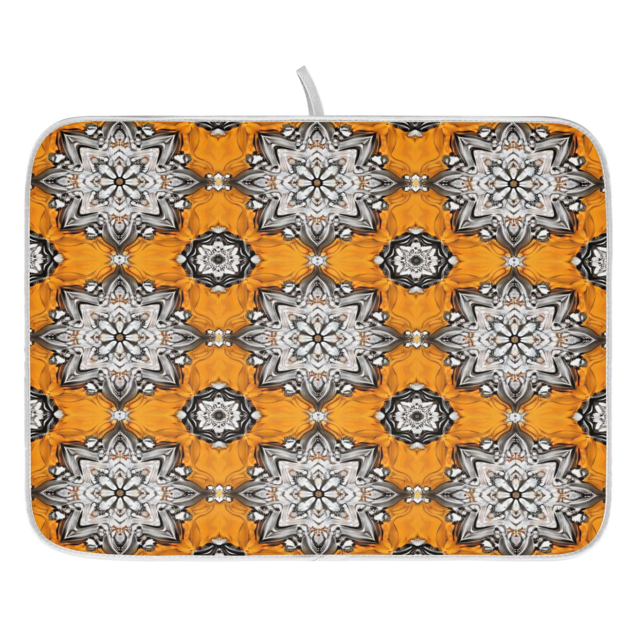 Decorative Pattern Design Dish Drying Mat for Kitchen, Quick Drying ...