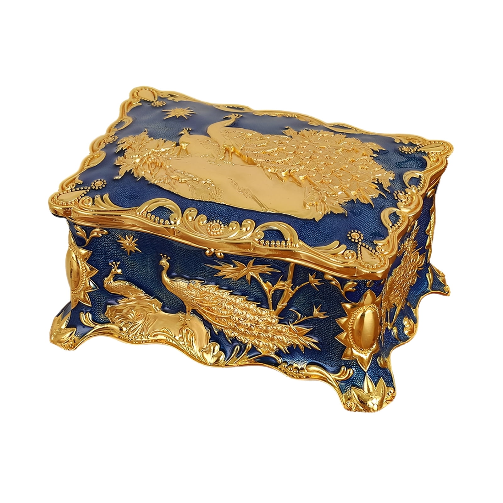 Decorative Peacocks Design Jewelry Box in Colorful Kirsite Materials ...
