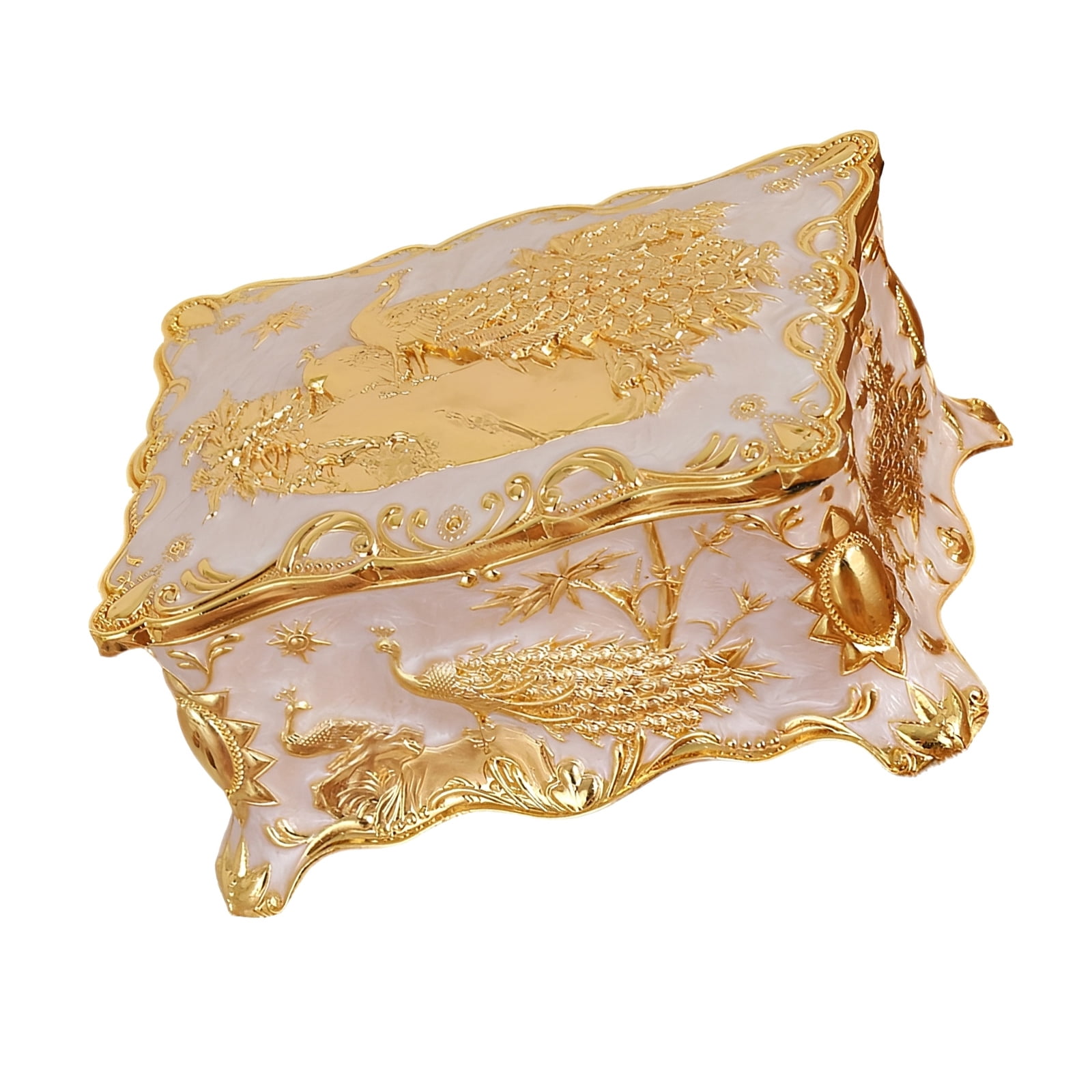 Decorative Peacocks Design Jewelry Box in Colorful Kirsite Materials ...