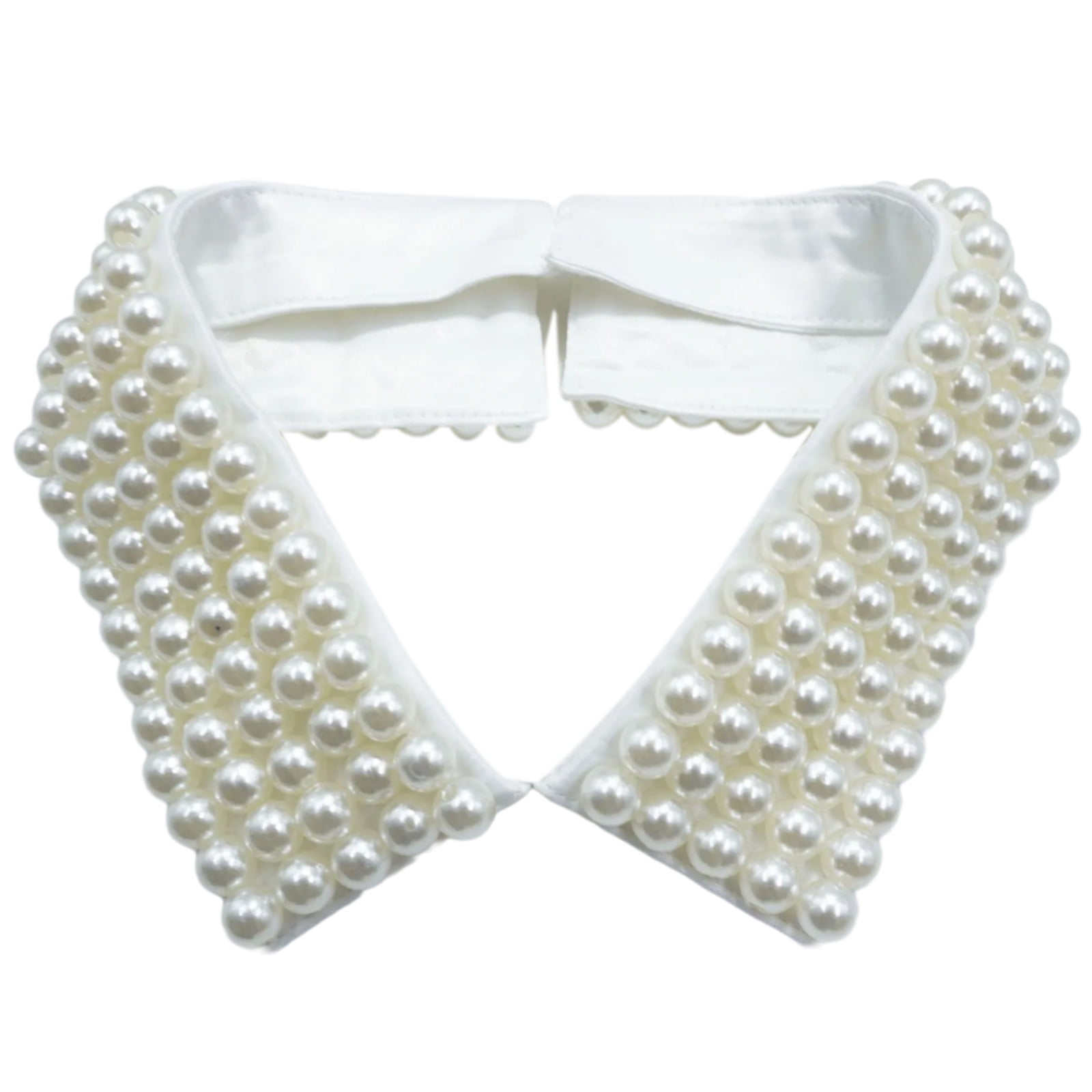 Decorative Pearls Beaded Blouse Faux Collar Shirt Insert Detachable ...