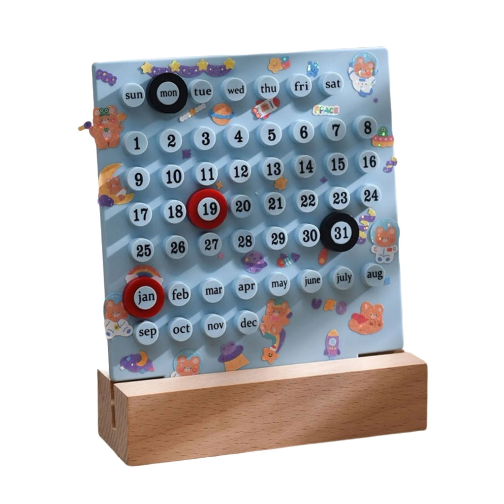 Decorative Permanent Calendar with Month Week Date Display Countdown ...