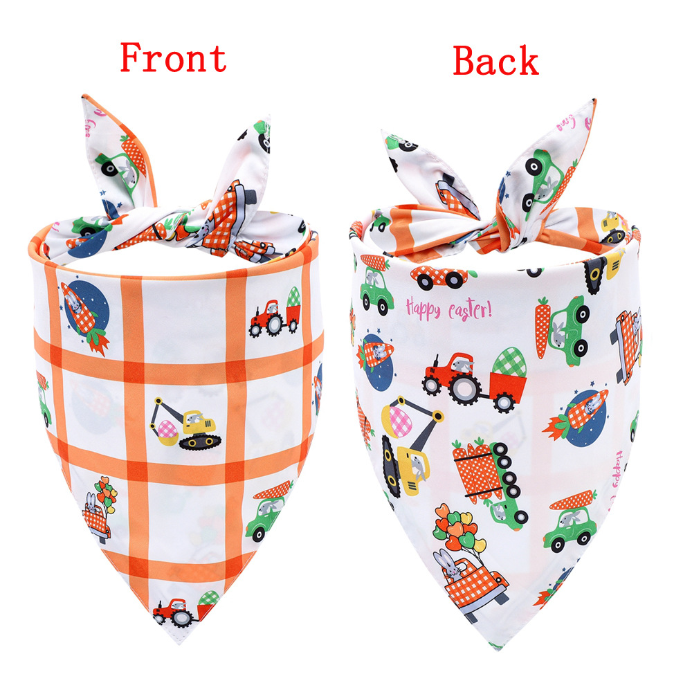 Decorative Pet Bandana Easter Pattern Dog Bandana Polyester Pet Saliva ...