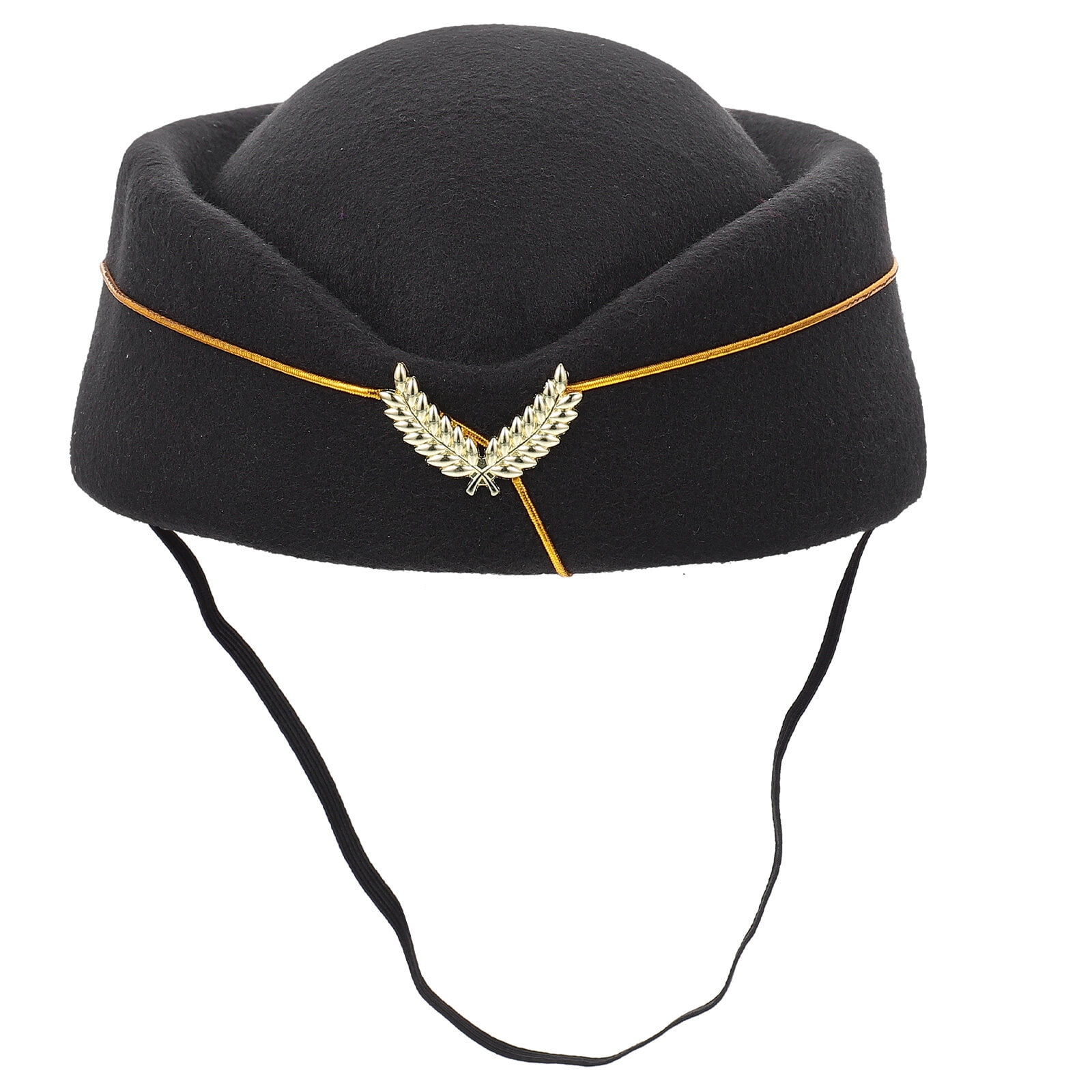 Foxnovo Attendant Hat 2pcs Felt Stewardess Pillbox Cap Air Hostess ...