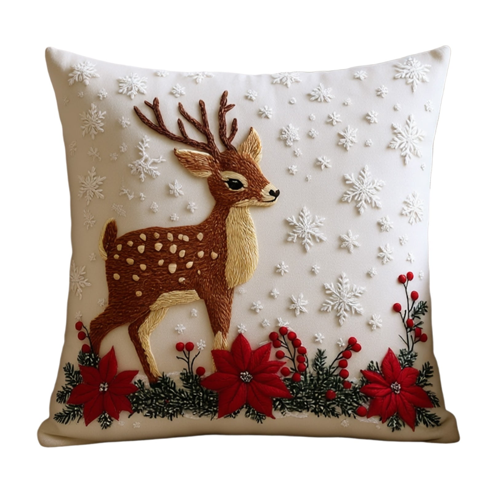 Decorative Pillow Case - Christmas Themed Cover with Breathable Linen ...