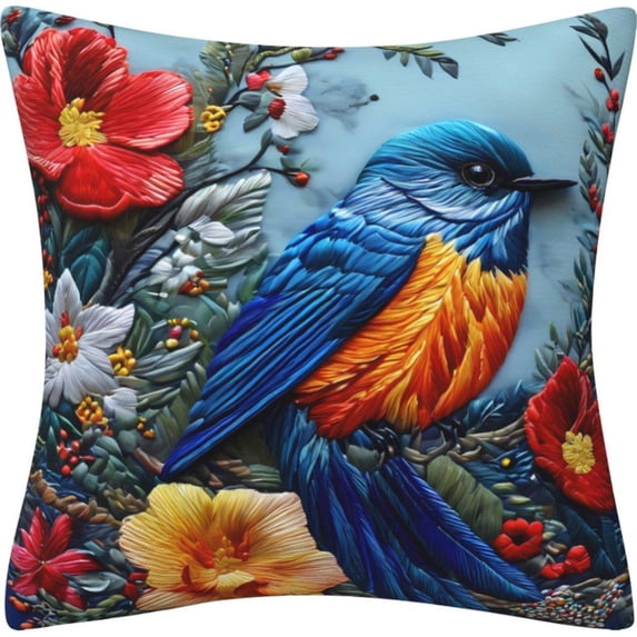 Decorative Pillow Cover with Colorful Floral Patterns, 100% Polyester ...