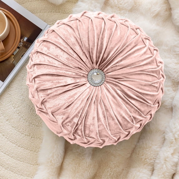 Decorative Pillow, Soft Velvet Round Ice Flower Cushion, Premium Nylon ...