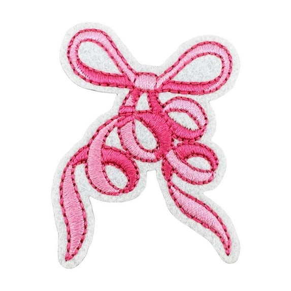 Decorative Pink Bow Cloth Emblem Sticker for DIY Crafts and Fashion ...