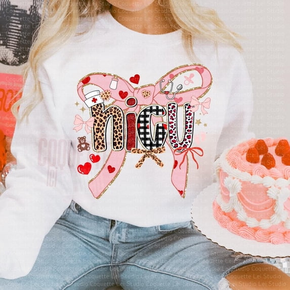 Decorative Pink Bow NICU Tribute with Glitter, Hearts & Medical ...