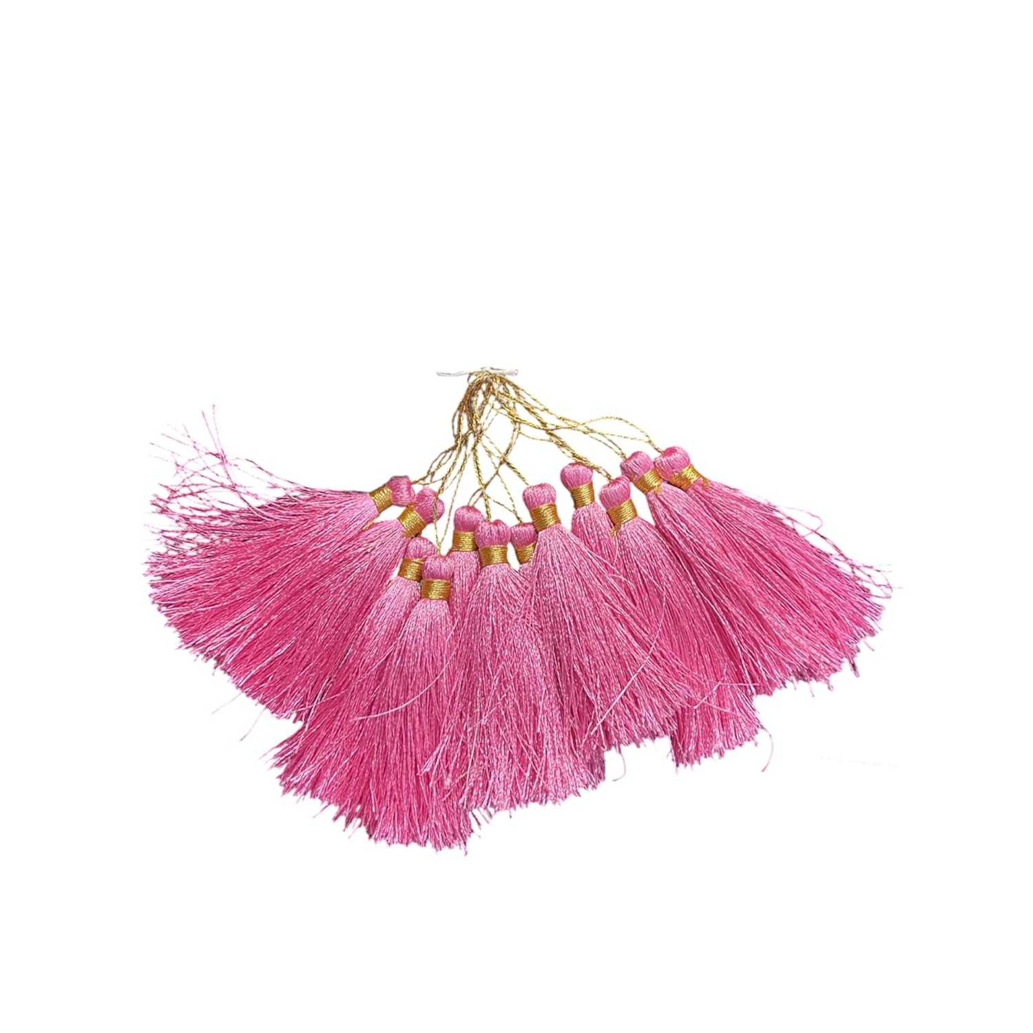 Decorative Pink Latkan Tassels with Gold Beads Set of Multiple Pieces ...