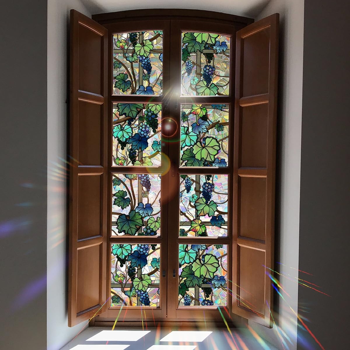 Decorative Plant Window Film, Grape Vines Flower Privacy Film for Glass ...