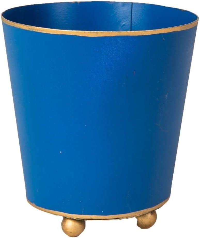 Decorative Cachepot & Planter, Matte Finish, Gold Trim, Hand-Painted ...