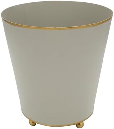 Decorative Planter for Indoor and Outdoor Plants - Round Metal Cache ...