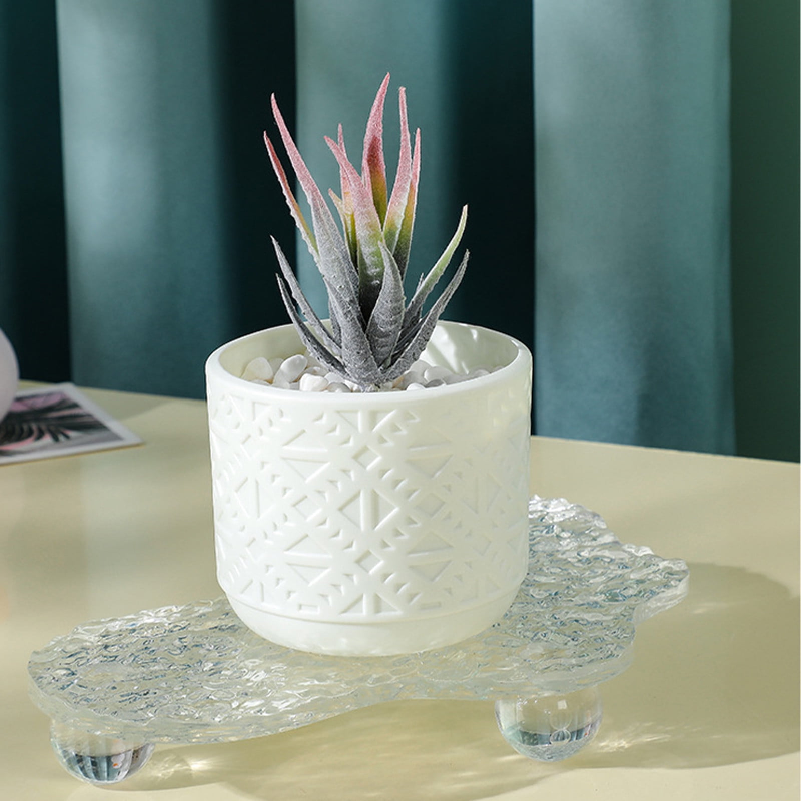 Decorative Plastic Imitation Glazed Vase - Colors White/Orange/Blue ...