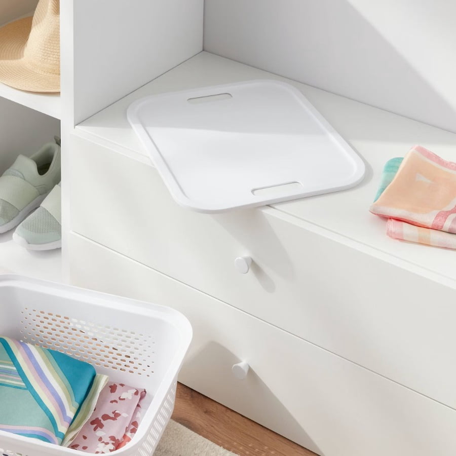 Decorative Plastic Lid White - Modern Storage Bin Lid for 13" Cube ...
