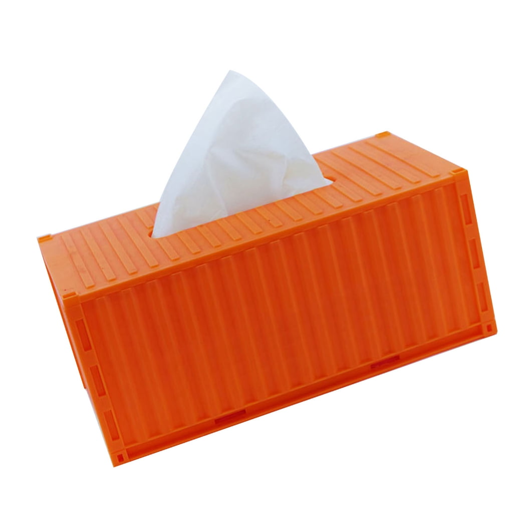 Decorative Plastic Tissue Box Cover Logistics Cargo Container Shaped ...