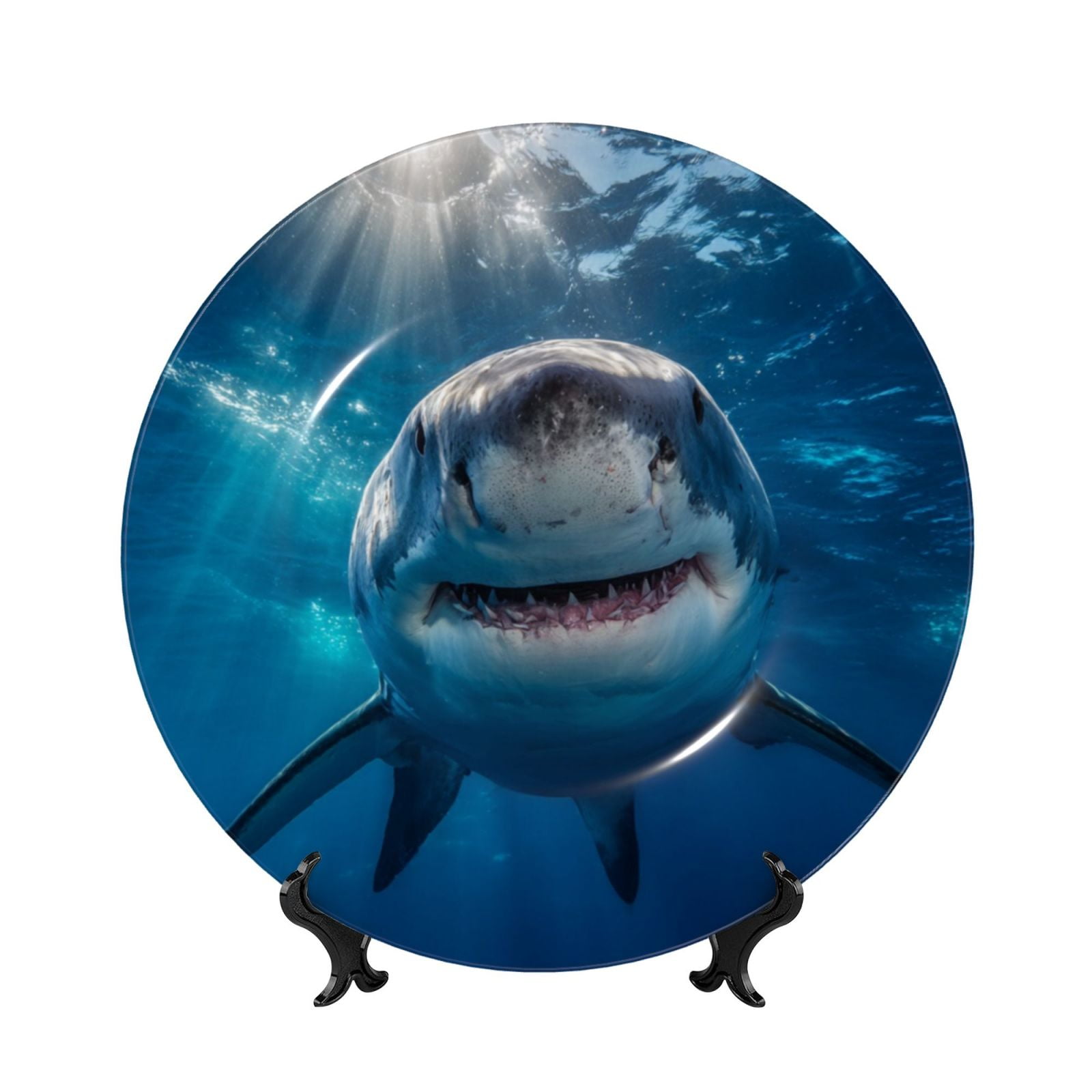 Decorative Plates – Bone China Wall & Table Decor - Shark 3d Shark Sea ...