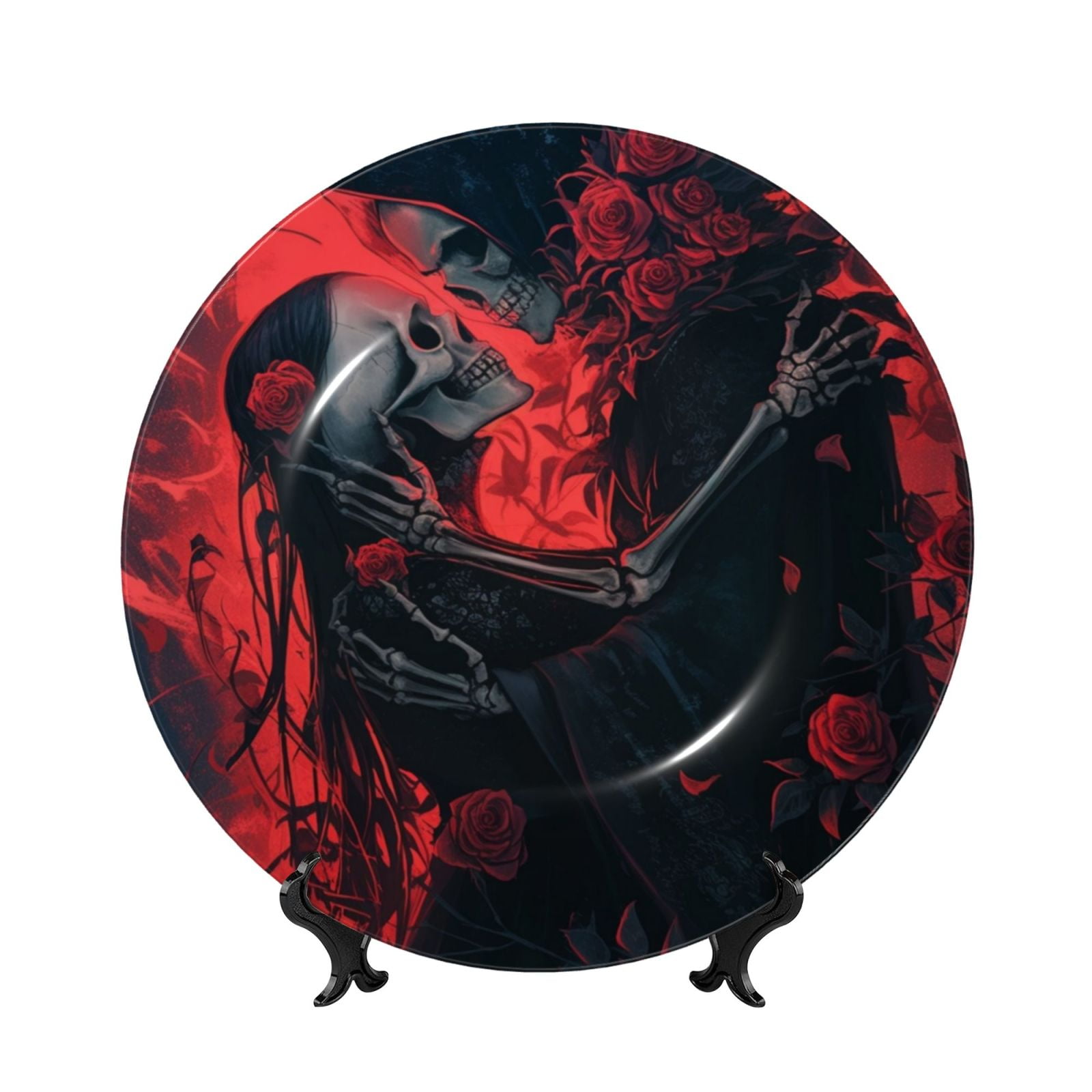 Decorative Plates – Bone China Wall & Table Decor - Sugar Skull Gothic ...