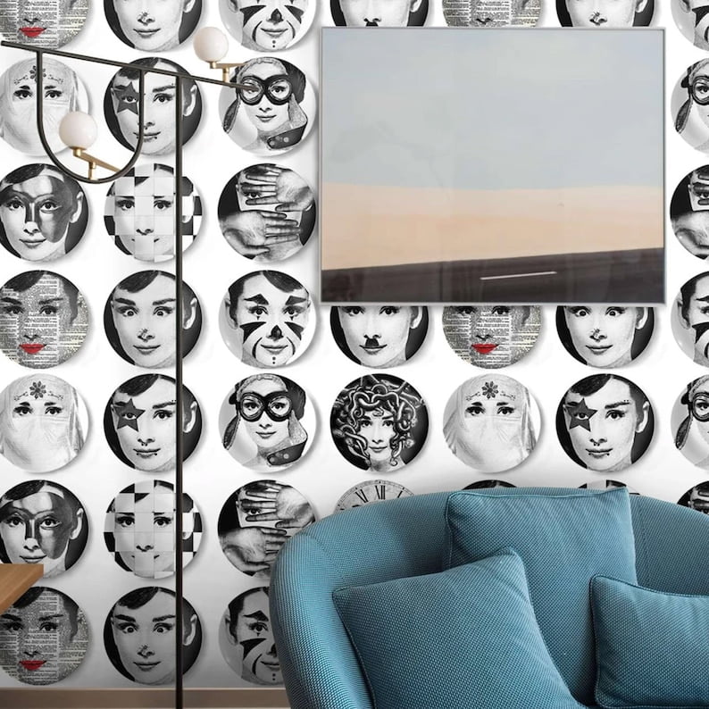 Decorative Plates Wallpaper in White - Walmart.com