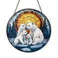 Decorative Polar Bear Family Acrylic Style Suncatcher, Faux Stained ...