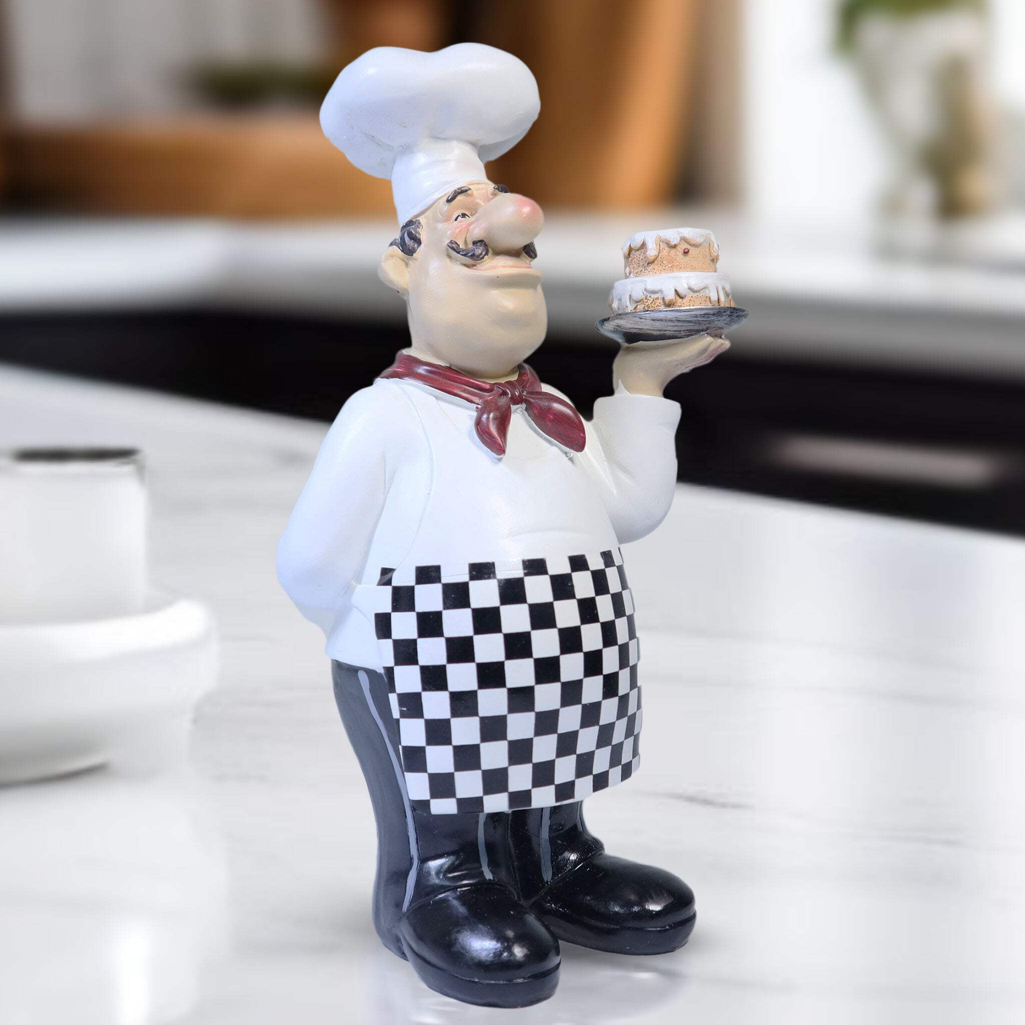 Decorative Polyresin Chef Statue, Cafe Decorations, Bakery Decor, White ...
