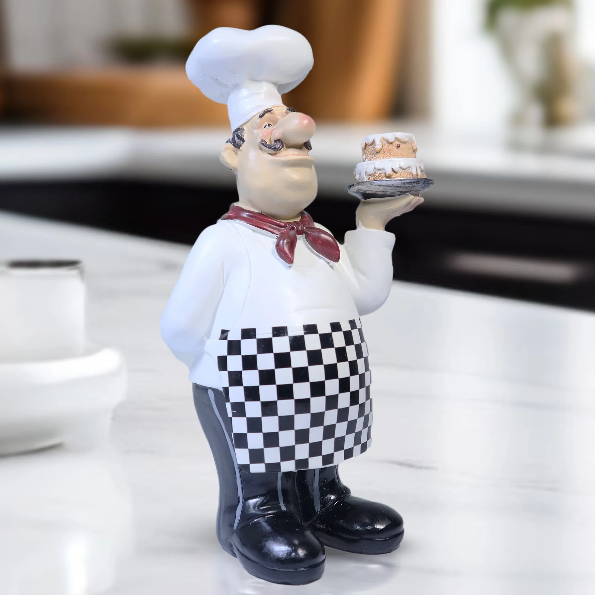 Decorative Polyresin Chef Statue, Cafe Decorations, Bakery Decor, White ...
