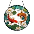 Decorative Pond Fish Stained Glass Style Suncatcher – Floral Window ...